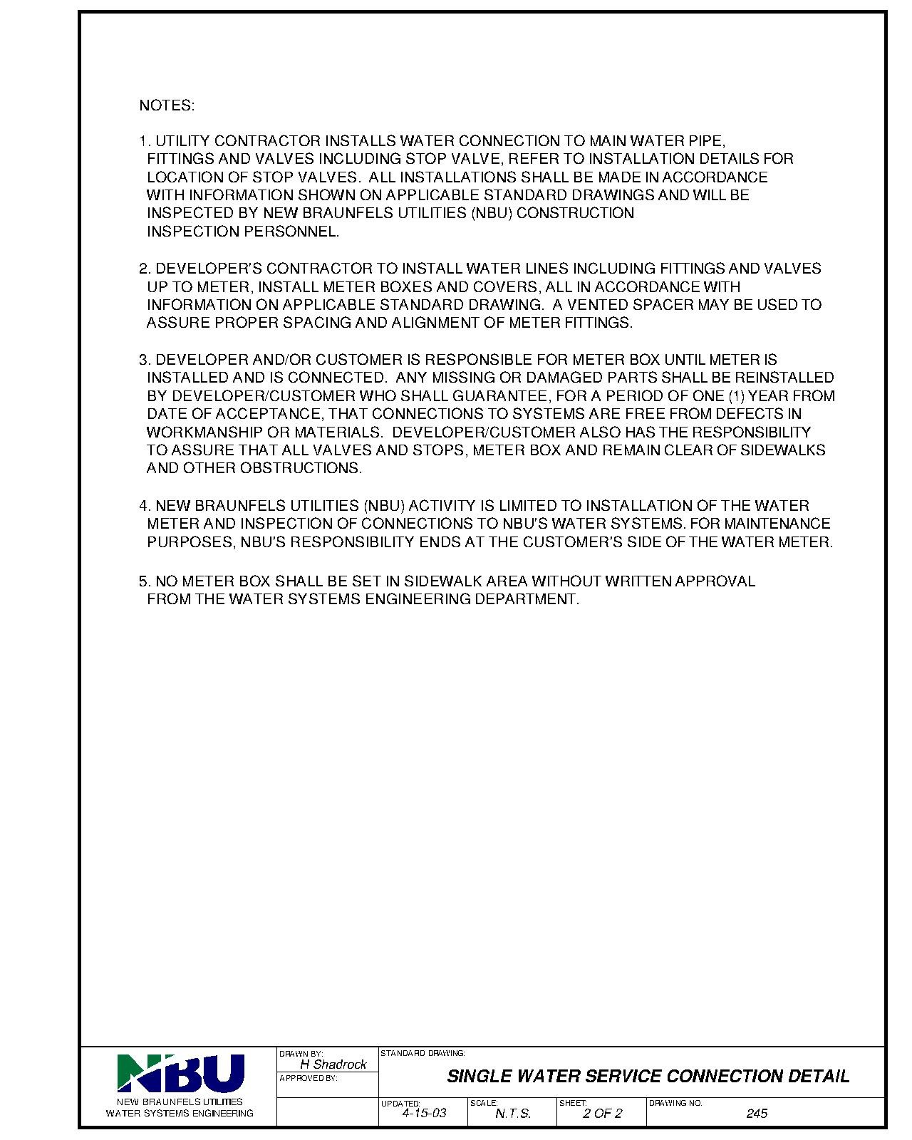 Water Connection Policy - New Braunfels Utilities