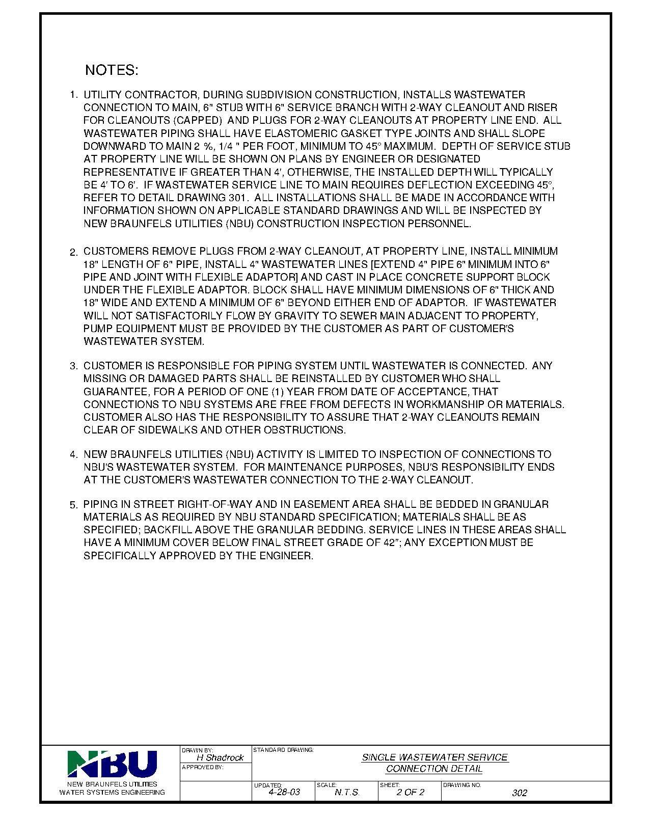 Water Connection Policy - New Braunfels Utilities