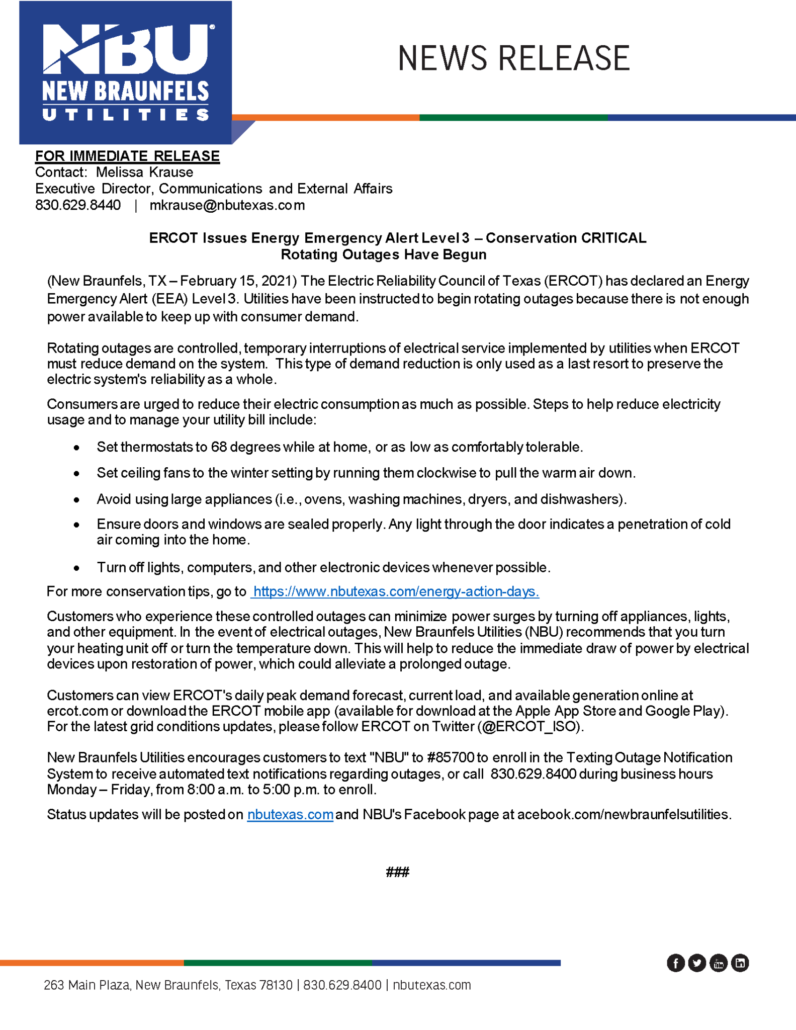 ERCOT Issues Energy Emergency Alert Level 3 – Conservation CRITICAL ...